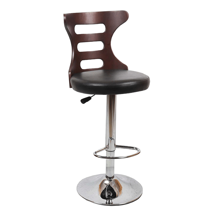 MOBEL MM-BS-615 LEATHER CUSHIONED WOODEN BACKREST BAR STOOLS