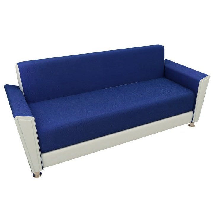 Mobel Rivalto 5 Seater Sofa Set Blue White Color Solid Wood 3+1+1