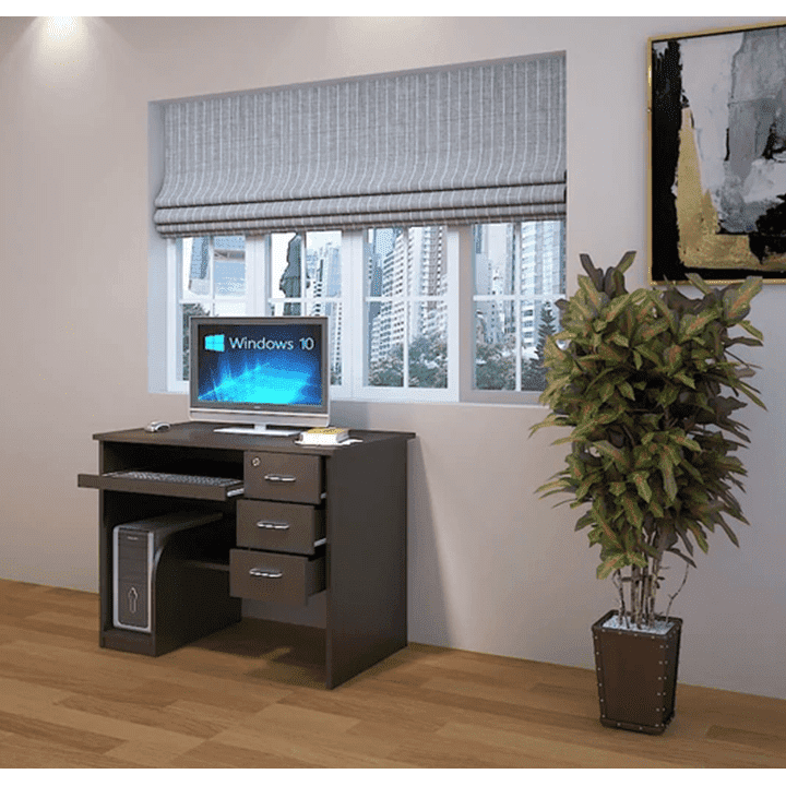 Mobel Office/Computer Table Wenge Color With Drawer Engineered Wood