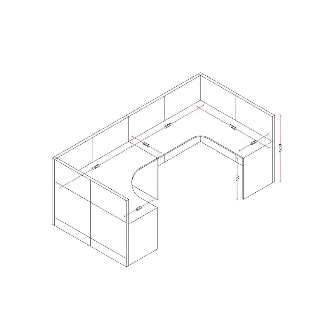 HV SERIES PENTAGONAL WORKSTATION IN PLPB