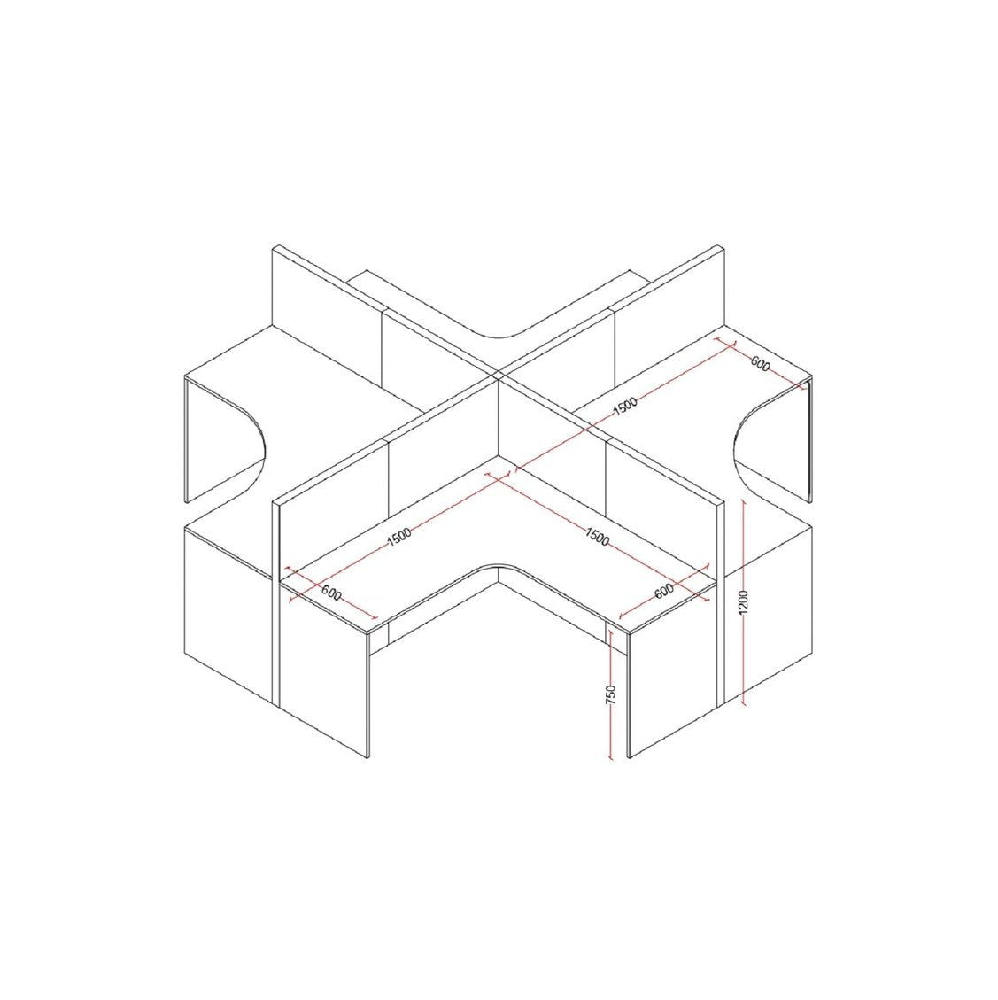 HV SERIES PENTAGONAL WORKSTATION IN PLPB