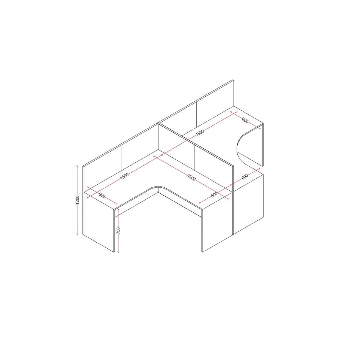 RV SERIES PENTAGONAL WORKSTATION IN PLPB